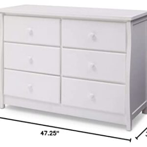 Delta Children Clermont 6 Drawer Dresser, Greenguard Gold Certified, Bianca White