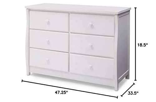 Delta Children Clermont 6 Drawer Dresser, Greenguard Gold Certified, Bianca White