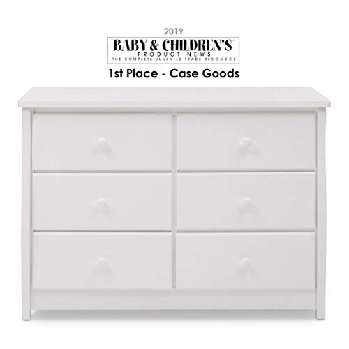 Delta Children Clermont 6 Drawer Dresser, Greenguard Gold Certified, Bianca White