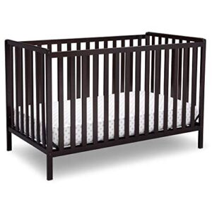 delta children heartland 4-in-1 convertible crib infant changing table with pad + serta perfect start crib mattress, dark chocolate