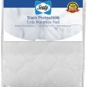 Serta Tranquility Eco Firm 2-Stage Premium Baby Crib Mattress & Sealy Stain Protection Waterproof Fitted Toddler Bed and Baby Crib Mattress Pad