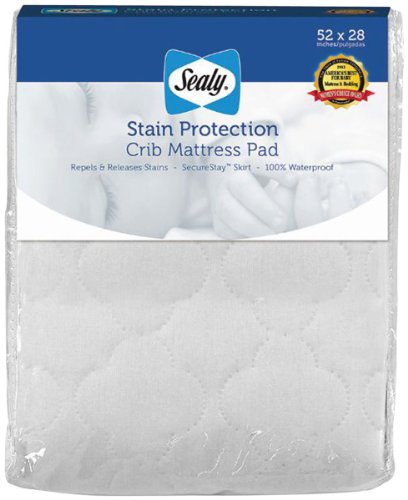 Serta Tranquility Eco Firm 2-Stage Premium Baby Crib Mattress & Sealy Stain Protection Waterproof Fitted Toddler Bed and Baby Crib Mattress Pad