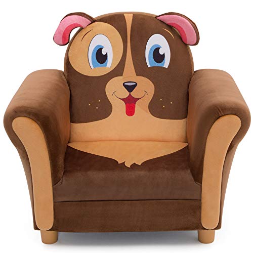 Delta Children Cozy Children's Chair - Fun Animal Character, Brown Puppy