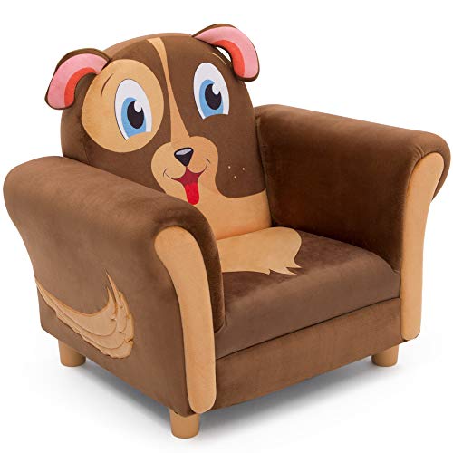 Delta Children Cozy Children's Chair - Fun Animal Character, Brown Puppy