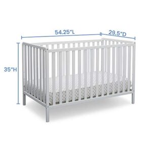 Delta Children Heartland 4-in-1 Convertible Crib Infant Changing Table with Pad + Serta Perfect Start Crib Mattress, Bianca White