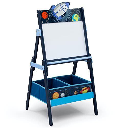 Delta Children Space Adventures Wooden Activity Easel with Storage - Ideal for Arts & Crafts, Drawing, Homeschooling and More - Greenguard Gold Certified, Blue