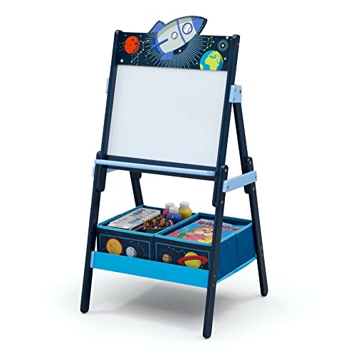 Delta Children Space Adventures Wooden Activity Easel with Storage - Ideal for Arts & Crafts, Drawing, Homeschooling and More - Greenguard Gold Certified, Blue