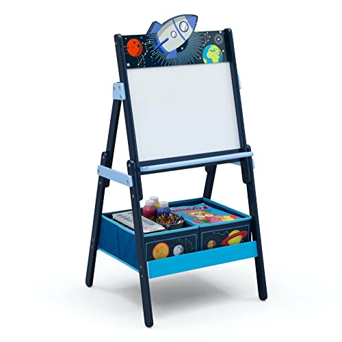 Delta Children Space Adventures Wooden Activity Easel with Storage - Ideal for Arts & Crafts, Drawing, Homeschooling and More - Greenguard Gold Certified, Blue