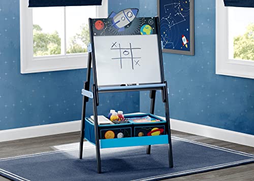 Delta Children Space Adventures Wooden Activity Easel with Storage - Ideal for Arts & Crafts, Drawing, Homeschooling and More - Greenguard Gold Certified, Blue