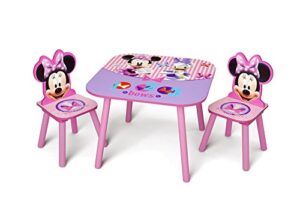 delta children kids table and chair set (2 chairs included) – ideal for arts & crafts, snack time, homeschooling, homework & more, disney minnie mouse