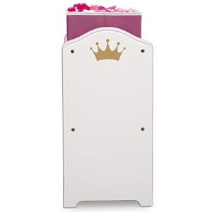 Delta Children Princess Crown Design & Store 6 Bin Toy Storage Organizer - Greenguard Gold Certified, White/Pink