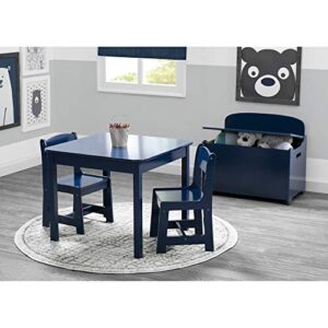 Delta Children MySize Kids Wood Table and Chair Set (2 Chairs Included) - Ideal for Arts & Crafts, Snack Time, Homeschooling, Homework & More - Greenguard Gold Certified, Deep Blue