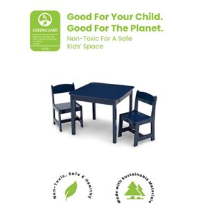 Delta Children MySize Kids Wood Table and Chair Set (2 Chairs Included) - Ideal for Arts & Crafts, Snack Time, Homeschooling, Homework & More - Greenguard Gold Certified, Deep Blue