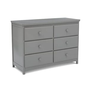 delta children emerson 6 drawer dresser, greenguard gold certified, grey