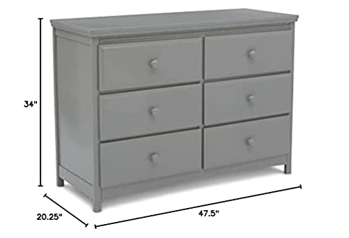 Delta Children Emerson 6 Drawer Dresser, Greenguard Gold Certified, Grey