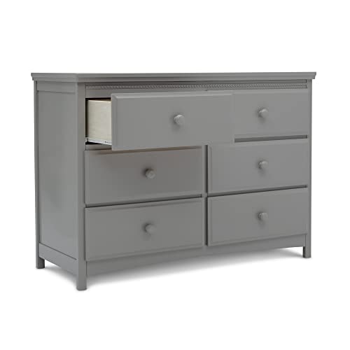 Delta Children Emerson 6 Drawer Dresser, Greenguard Gold Certified, Grey