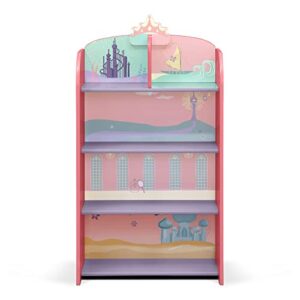 Disney Princess Wooden Playhouse 4-Shelf Bookcase for Kids by Delta Children - Greenguard Gold Certified, Pink