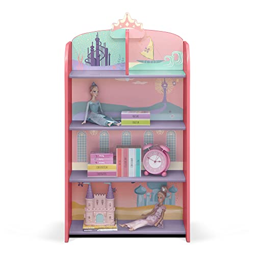 Disney Princess Wooden Playhouse 4-Shelf Bookcase for Kids by Delta Children - Greenguard Gold Certified, Pink