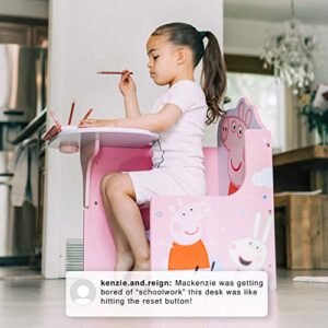 Delta Children Chair Desk with Storage Bin - Ideal for Arts & Crafts, Snack Time, Homeschooling, Homework & More - Greenguard Gold Certified, Peppa Pig