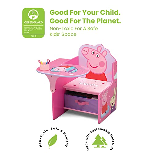 Delta Children Chair Desk with Storage Bin - Ideal for Arts & Crafts, Snack Time, Homeschooling, Homework & More - Greenguard Gold Certified, Peppa Pig