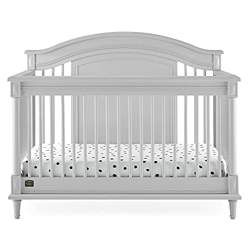 Delta Children Simmons Kids Juliette 6-in-1 Convertible Crib with Toddler Rail, Greenguard Gold Certified, Moonstruck Grey