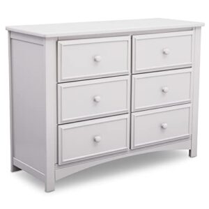 delta children unisex nursery 6 drawer double dresser, greenguard gold certified, bianca white