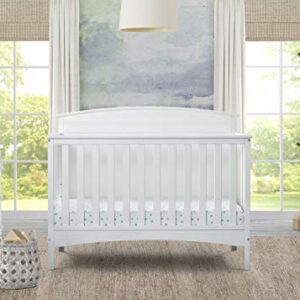 Delta Children Archer Solid Panel 4-in-1 Convertible Baby Crib - Greenguard Gold Certified, Bianca White