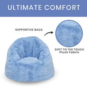 Delta Children Cozee Fluffy Chair, Toddler Size (for Kids Up to 6 Years Old), Blue,2 Count