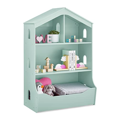 Delta Children Playhouse Bookcase with Toy Storage, Greenguard Gold Certified, Mint