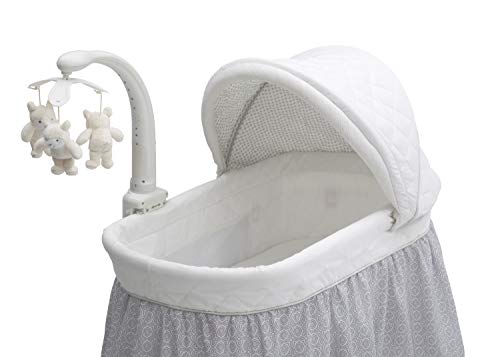 Delta Children Smooth Glide Bassinet, Silver Linings