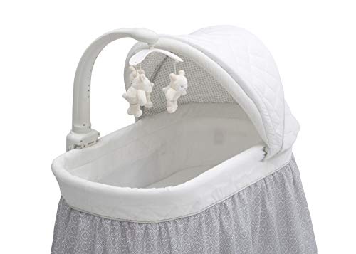 Delta Children Smooth Glide Bassinet, Silver Linings