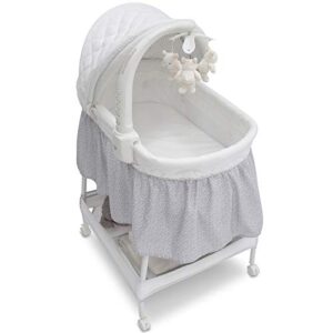 Delta Children Smooth Glide Bassinet, Silver Linings