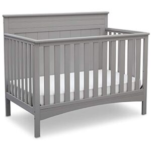 delta children fancy 4-in-1 convertible baby crib – greenguard gold certified, grey