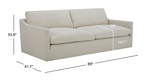 Amazon Brand – Stone & Beam Rustin Contemporary Deep-Seated Sofa Couch, 89"W, Cream