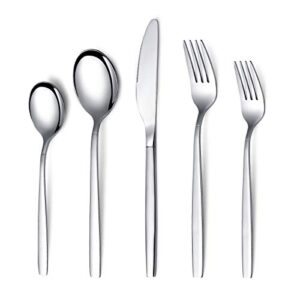 berglander flatware set 40 pieces, stainless steel flatware set, silverware set service for 8