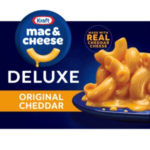 Kraft Deluxe Original Cheddar Macaroni & Cheese Dinner, Thanksgiving and Christmas Dinner (14 oz Box)