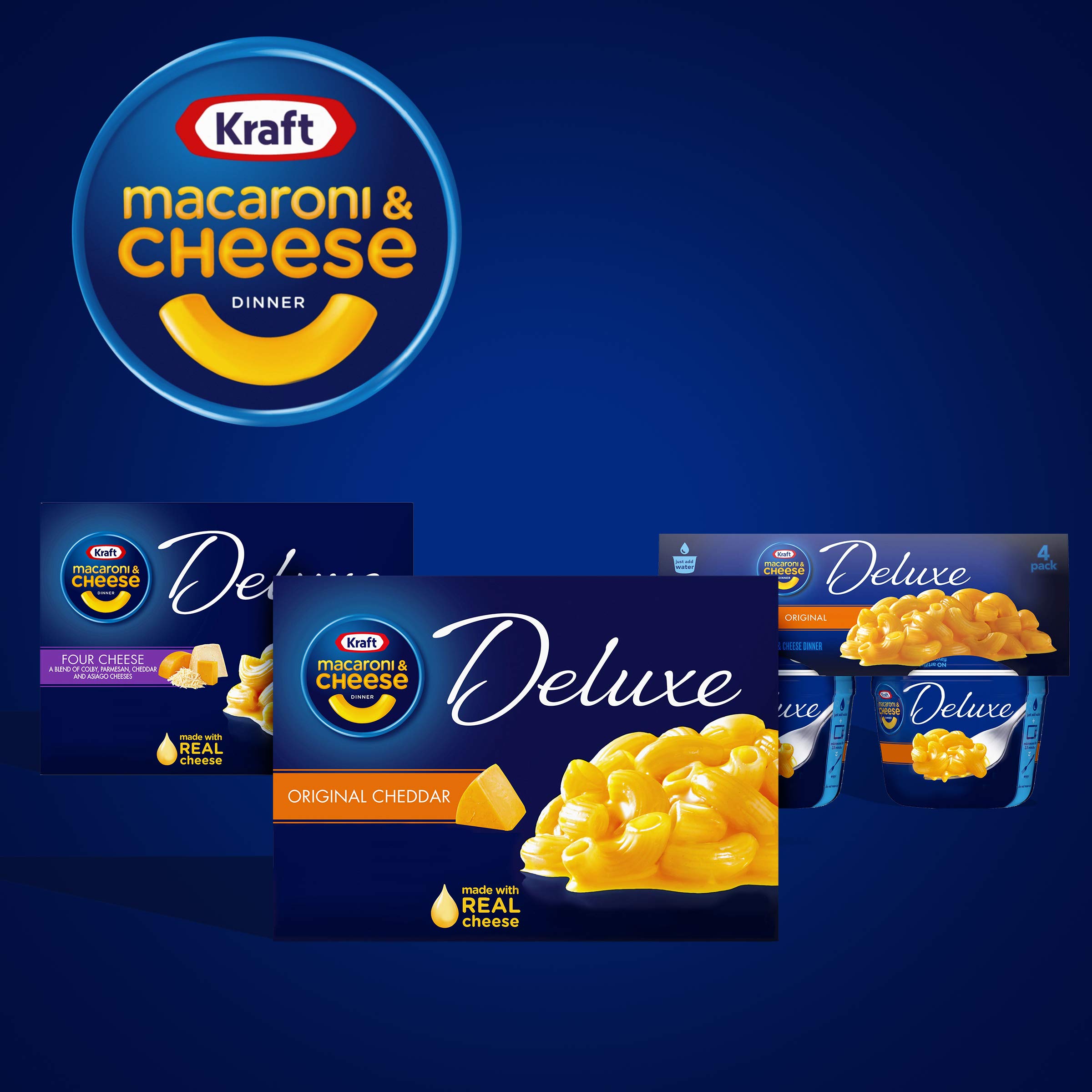 Kraft Deluxe Original Cheddar Macaroni & Cheese Dinner, Thanksgiving and Christmas Dinner (14 oz Box)