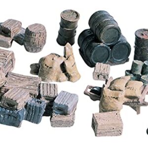 Woodland Scenics HO Scale Scenic Details Crates, Barrels, and Sacks