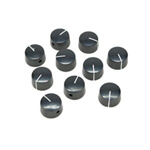 KAISH 10pcs Black Vintage Barrel Guitar Amplifier Knob Round Knobs with Set Screw