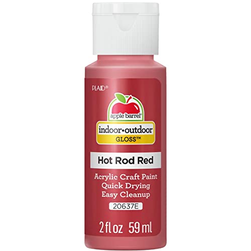 Apple Barrel Gloss Acrylic Paint in Assorted Colors (2-Ounce), 20637 Hot Rod Red