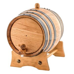 2 liters american oak aging whiskey barrel | handcrafted using american white oak | age your own whiskey, beer, wine, bourbon, tequila, hot sauce & more