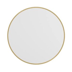 Flash Furniture Julianne Metal Framed Wall Large Accent Mirror for Bathroom, Vanity, Entryway, Dining, Living Room, 30" Round, Gold