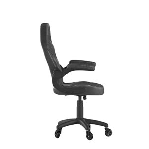 Flash Furniture X10 Gaming Chair Racing Office Computer PC Adjustable Chair with Flip-up Arms and Transparent Roller Wheels, Black LeatherSoft