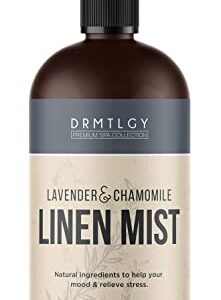 DRMTLGY Natural Lavender Linen and Room Spray. Pure Lavender Essential Oil and Chamomile Pillow Spray, Linen Mist, and Fabric Spray. Aromatherapy Spray