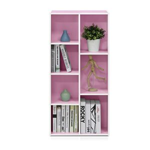 Furinno 7-Cube Reversible Open Shelf, White/Pink 11048WH/PI