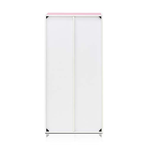 Furinno 7-Cube Reversible Open Shelf, White/Pink 11048WH/PI