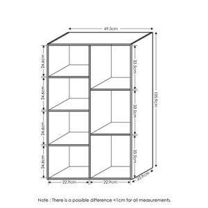 Furinno 7-Cube Reversible Open Shelf, White/Pink 11048WH/PI