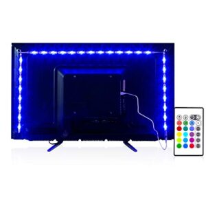 pangton villa led strip lights 6.56ft for 40-60in tv, usb led tv backlight kit with remote – 16 color 5050 leds bias lighting for hdtv