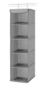 whitmor 5 section closet organizer – hanging shelves with sturdy metal frame