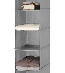 Whitmor 5 Section Closet Organizer - Hanging Shelves with Sturdy Metal Frame